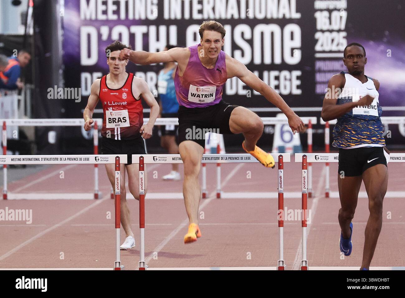 Belgian Julien Watrin pictured in action during the men's 400m hurdles ...