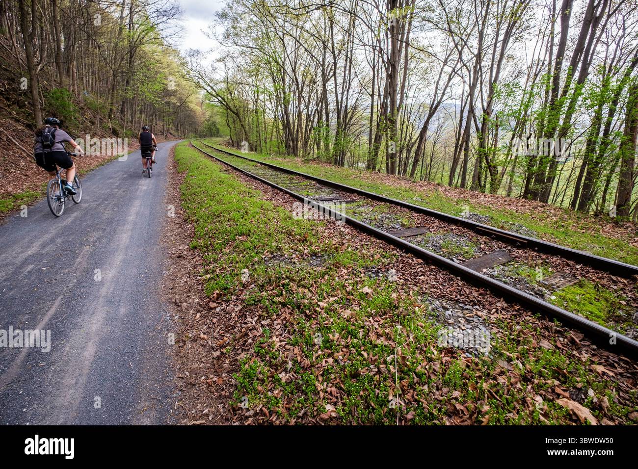 Spring views along the Great Allegheny Passage rail trail in westerrn ...
