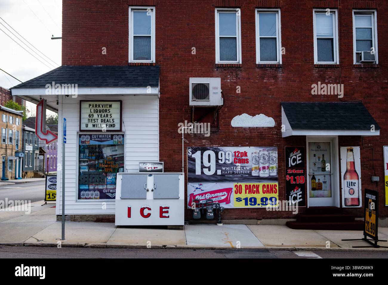 Beer advertisement signs in Cumberland Maryland USA Stock Photo - Alamy