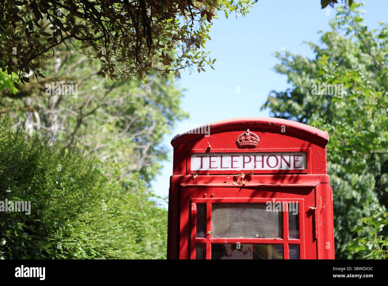 Traditional British red telephone box BT payphone red phone box Stock Photo - Alamy