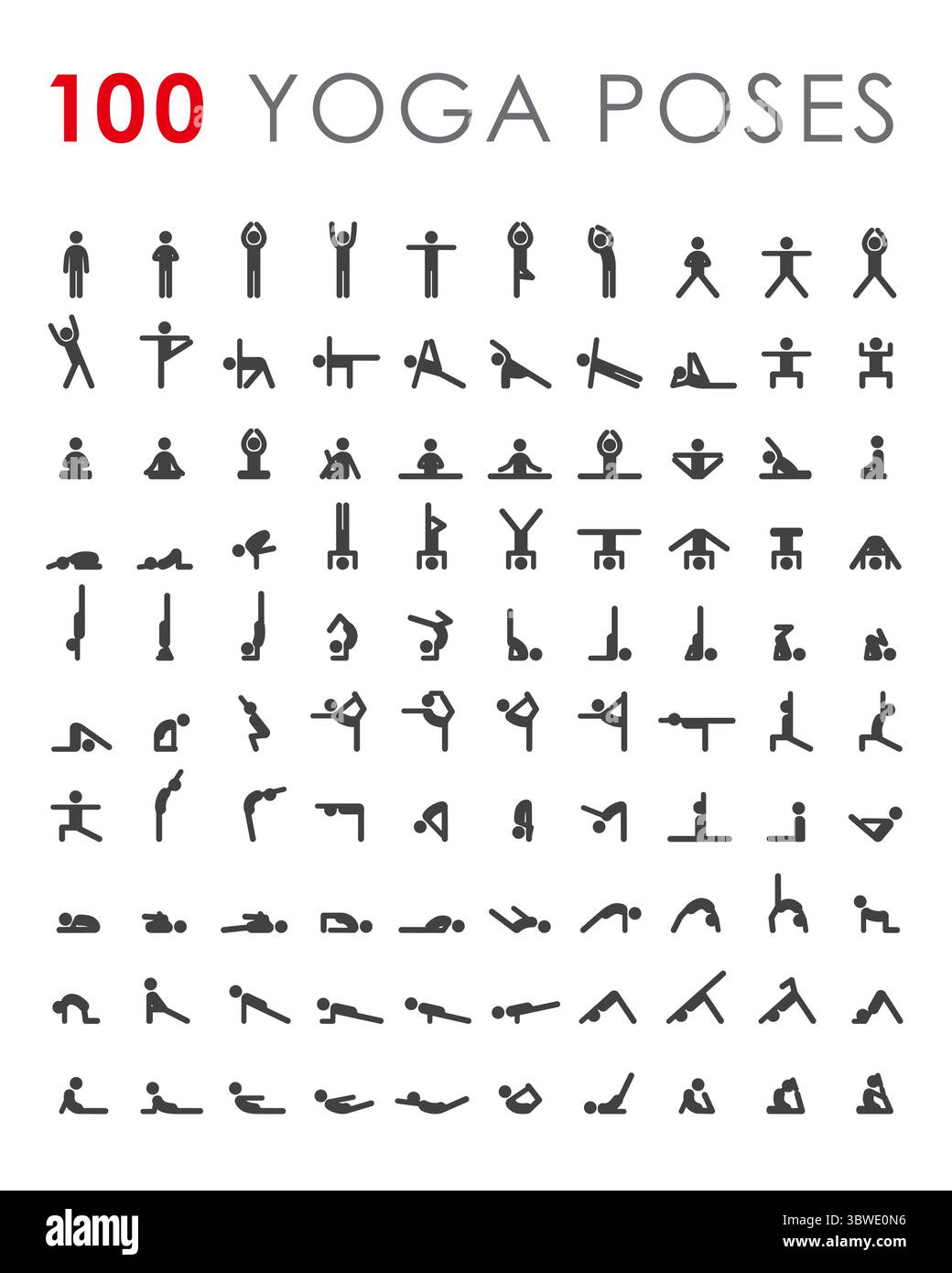 Yoga poses asanas icons set Stock Vector Image & Art - Alamy