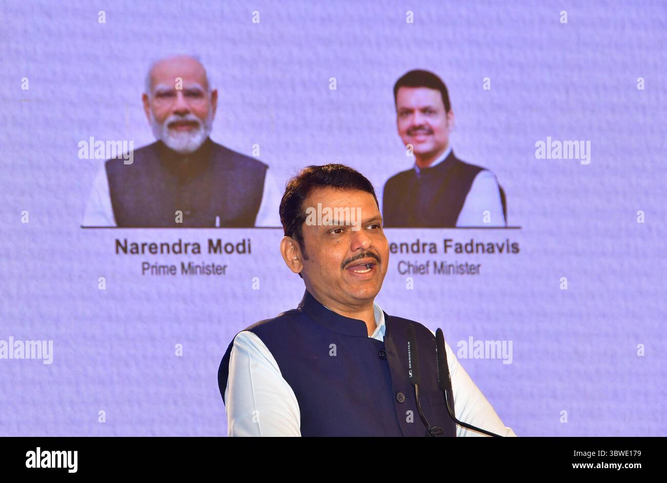 MUMBAI, INDIA - JULY 16: Maharashtra Chief Minister Devendra Fadnavis, and Cabinet Minister ...