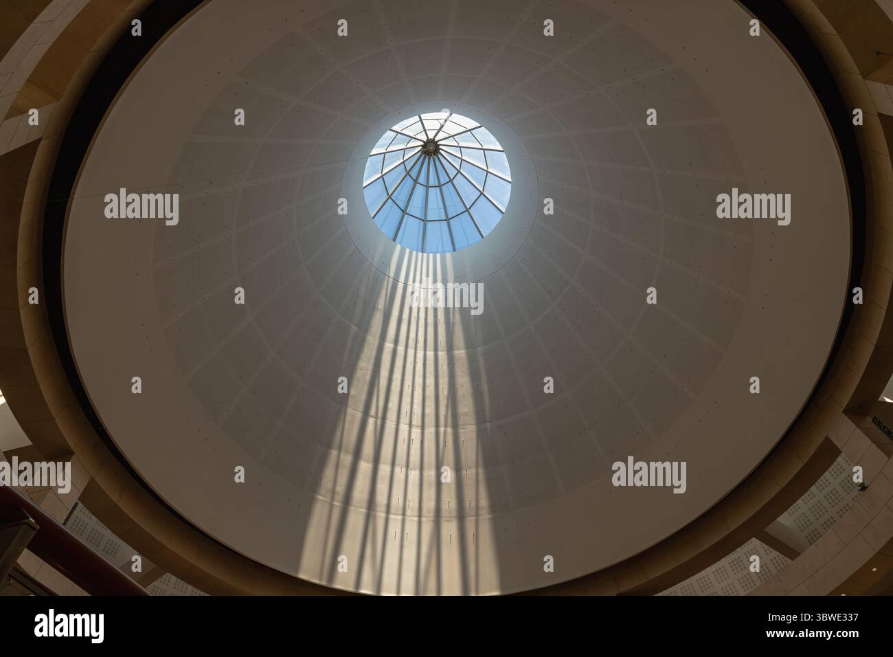 Stone, UK - Jul 11, 2025 - A decorative domed ceiling with prominent ...