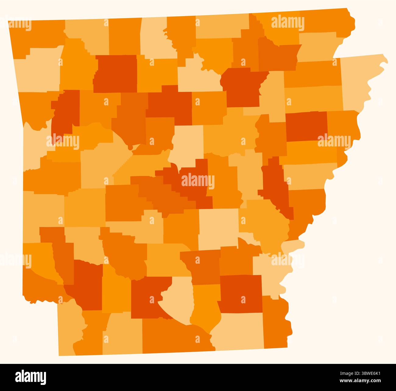 Map of Arkansas with counties. Just a simple state border map with ...