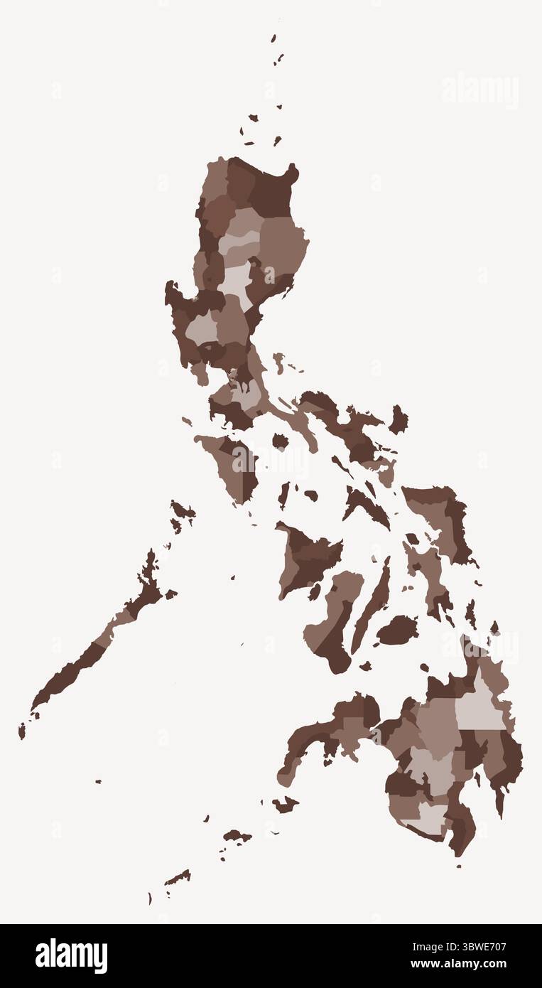 Map of the Philippines with regions. A simple country border map with ...