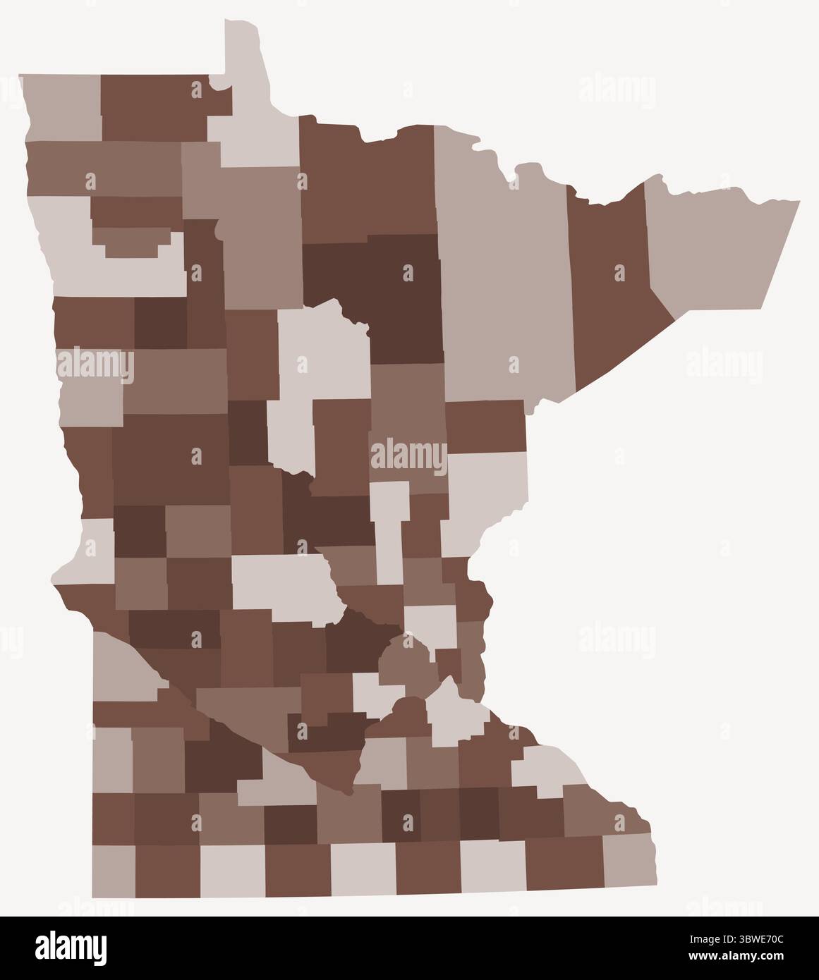 Map of Minnesota with counties. Simple state border map with county ...
