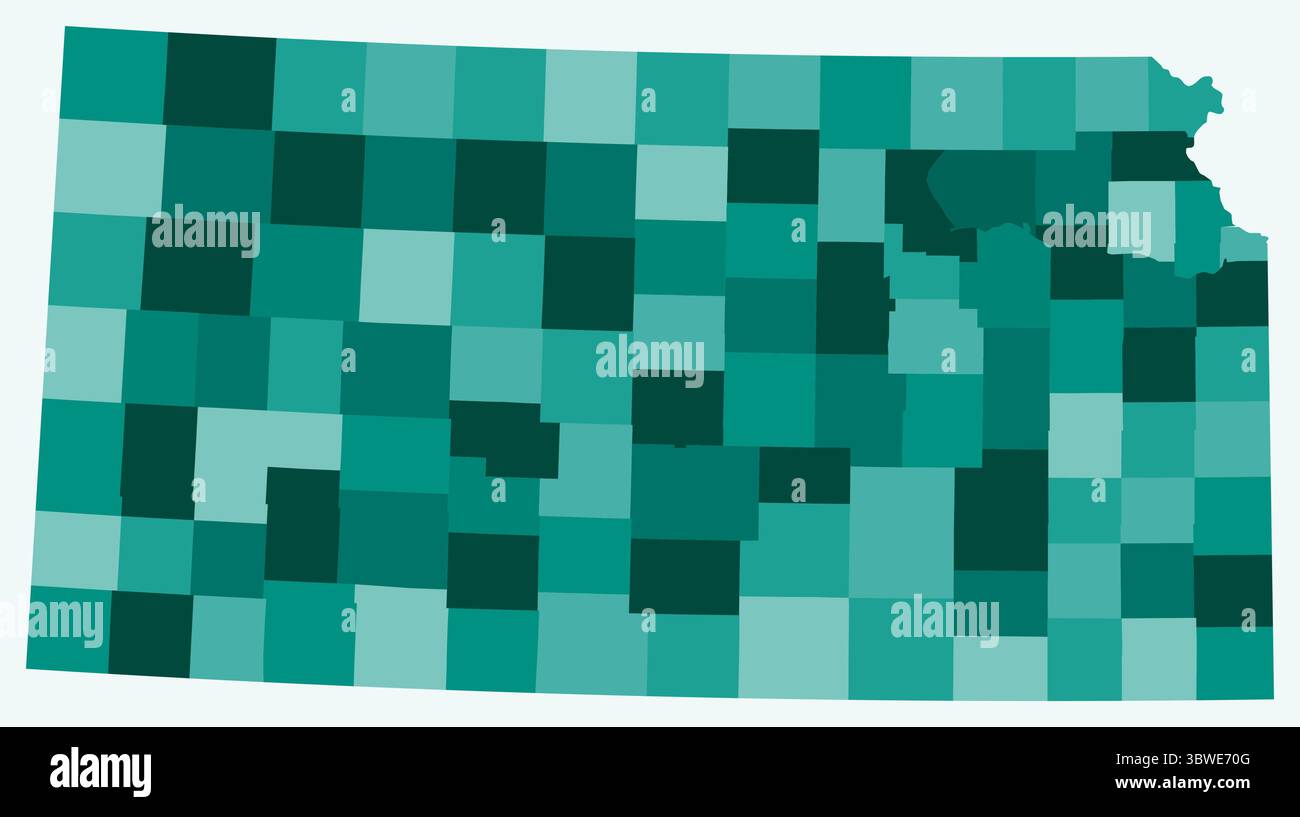 Map of Kansas with counties. Just a simple state border map with county ...
