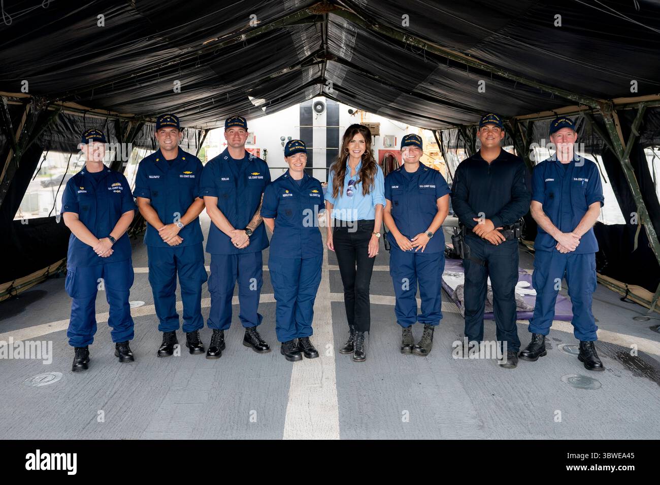 Homeland Security Secretary Kristi Noem tours U.S. Coast Guard Cutter Venturous (WMEC-625) on ...
