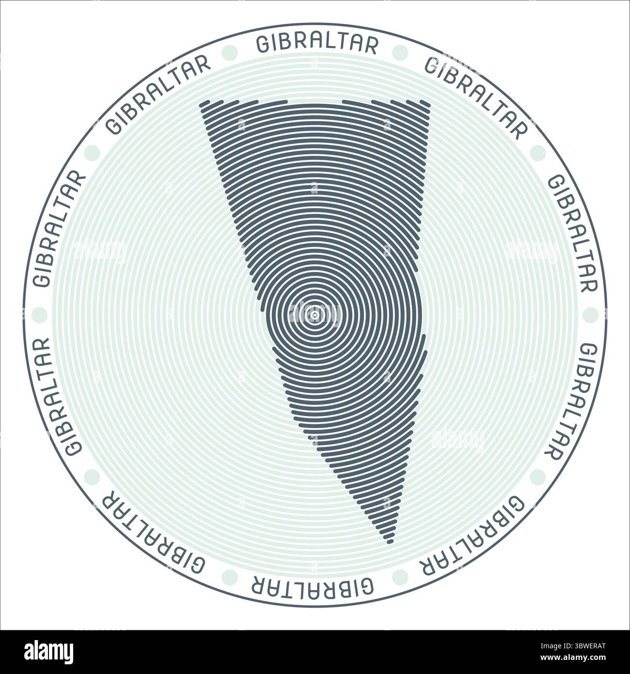 Gibraltar round logo design. Country shape built of rings. Gibraltar ...