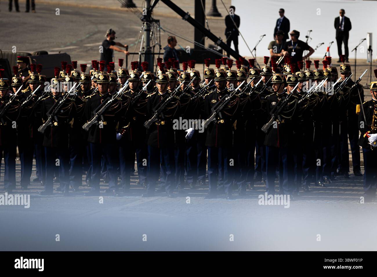 The French Republican Guard (Garde Republicaine) stands at the Place ...