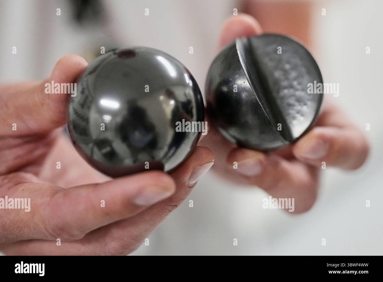 Models of TRISO fuel are seen Friday, June 27, 2025, in Oak Ridge, Tenn ...