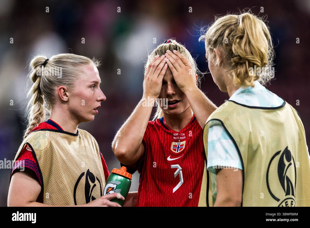 250716 Emilie Woldvik of Norway looks dejected after the UEFA Women's ...