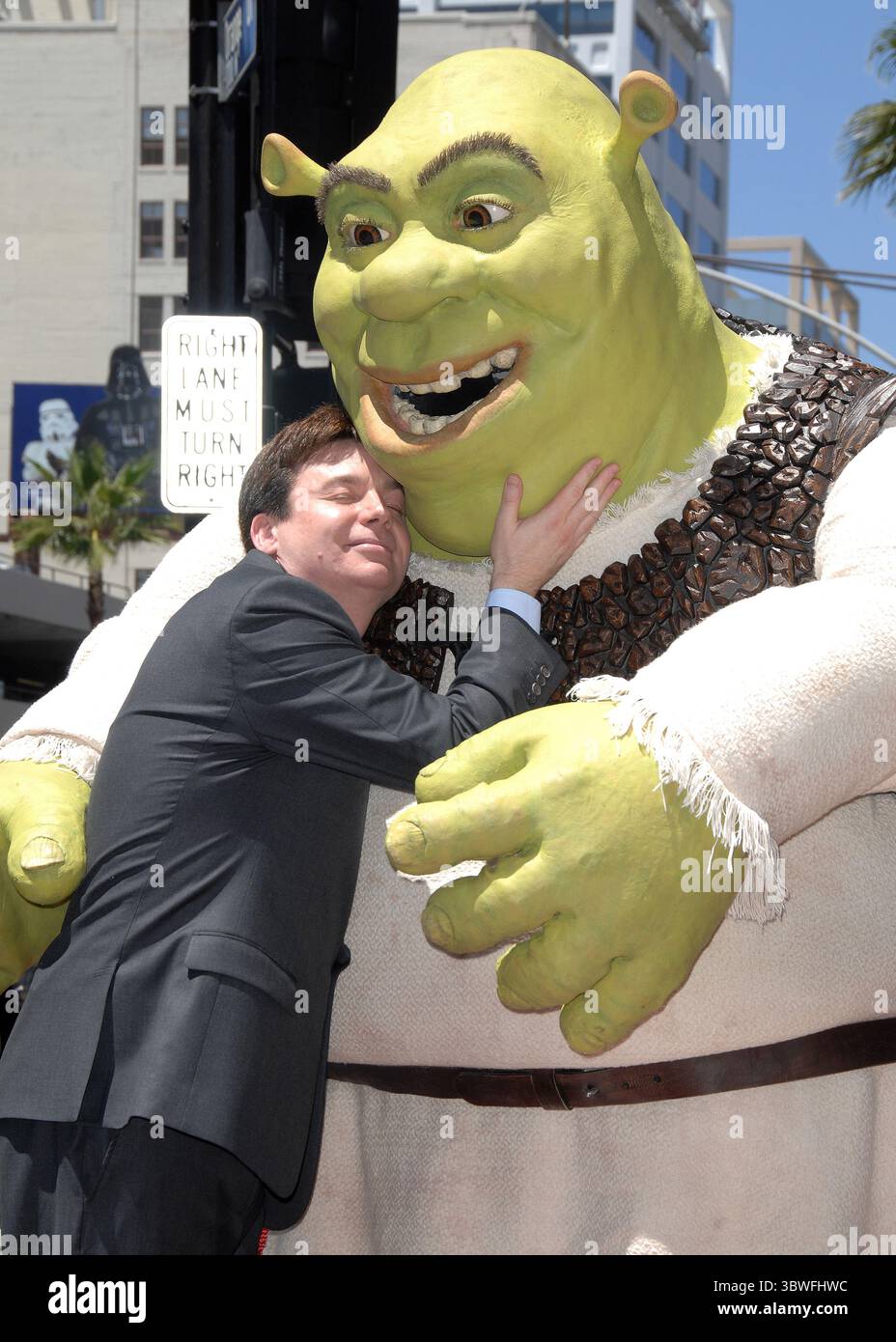 Mike Myers and Shrek at Hollywood Walk of Fame star ceremony for Shrek ...