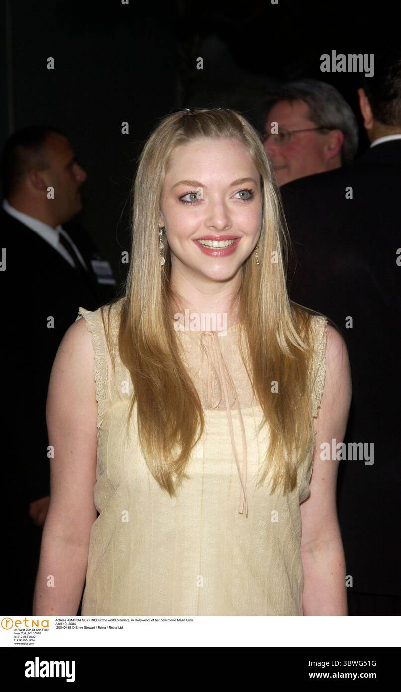 Actress AMANDA SEYFRIED at the world premiere, in Hollywood, of her new ...