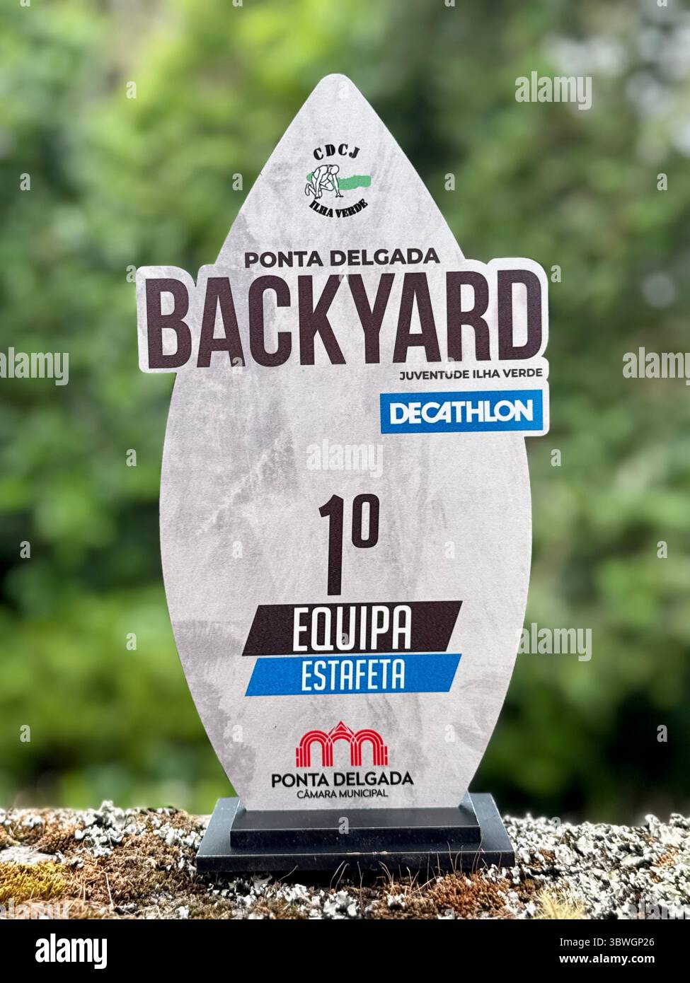 1st place team relay trophy from the Backyard Ultra race in Ponta ...