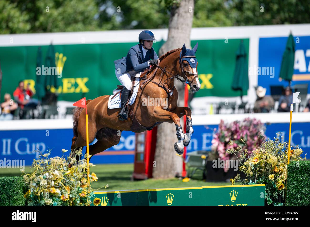 Calgary, Alberta, Canada, 5 July 2025. Elena A. Haas (USA) riding ...