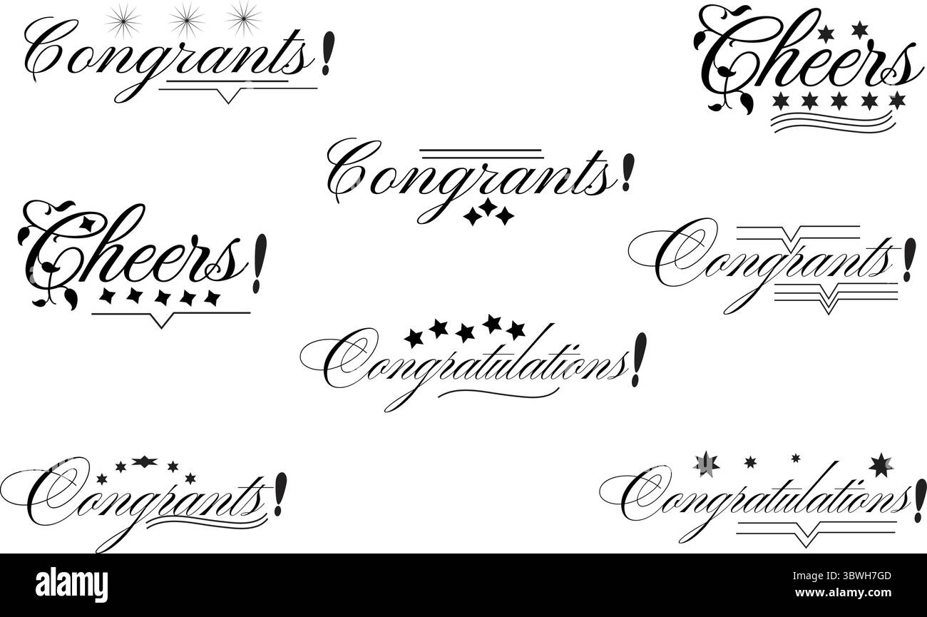 Congratulations handwritten Stock Vector Images - Alamy
