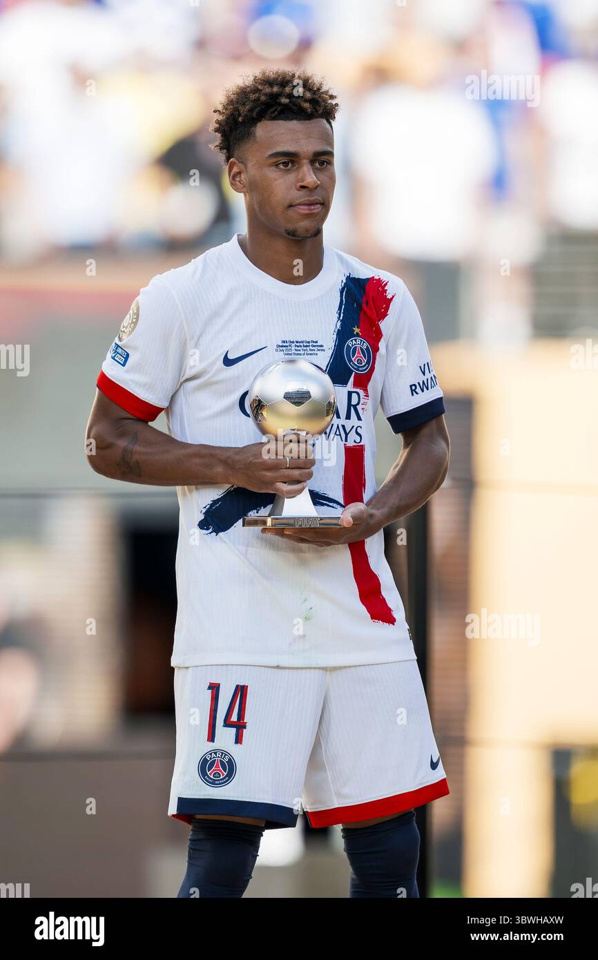 Desire Doue of Paris Saint-Germain FC poses with FIFA Best Young Player ...
