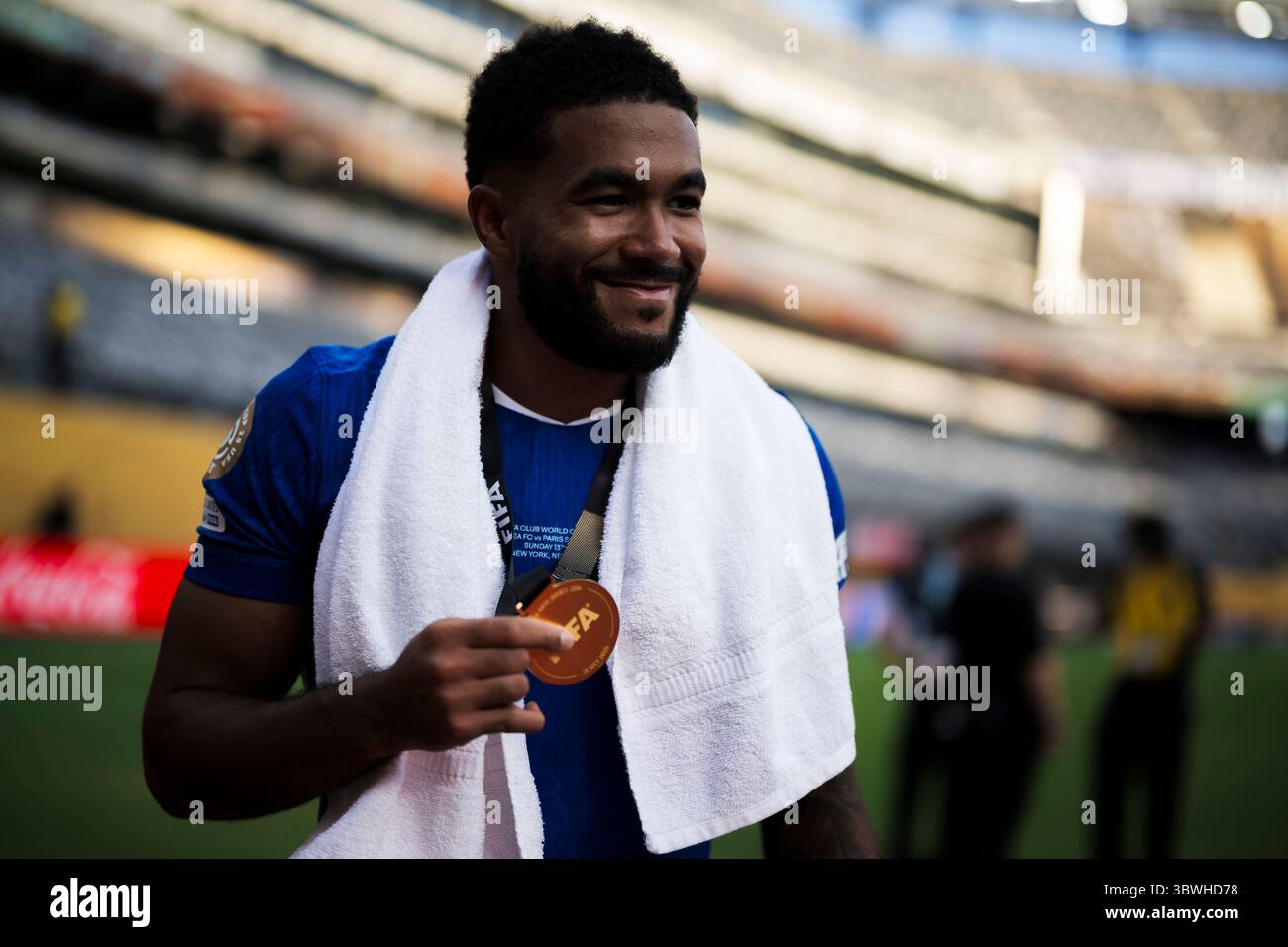 Reece James of Chelsea FC poses with his medal during the award ...