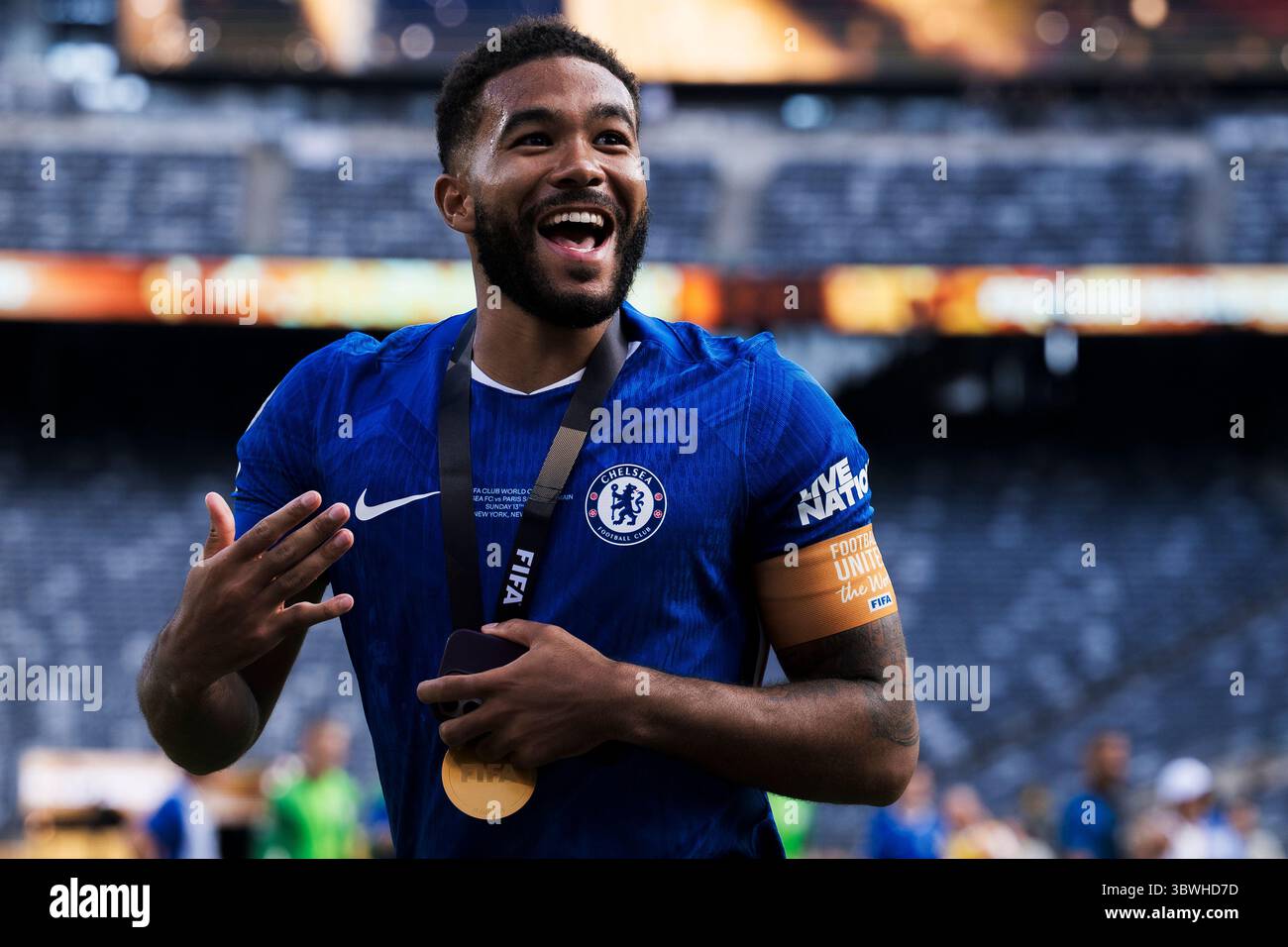 Reece James of Chelsea FC celebrates during the award ceremony ...