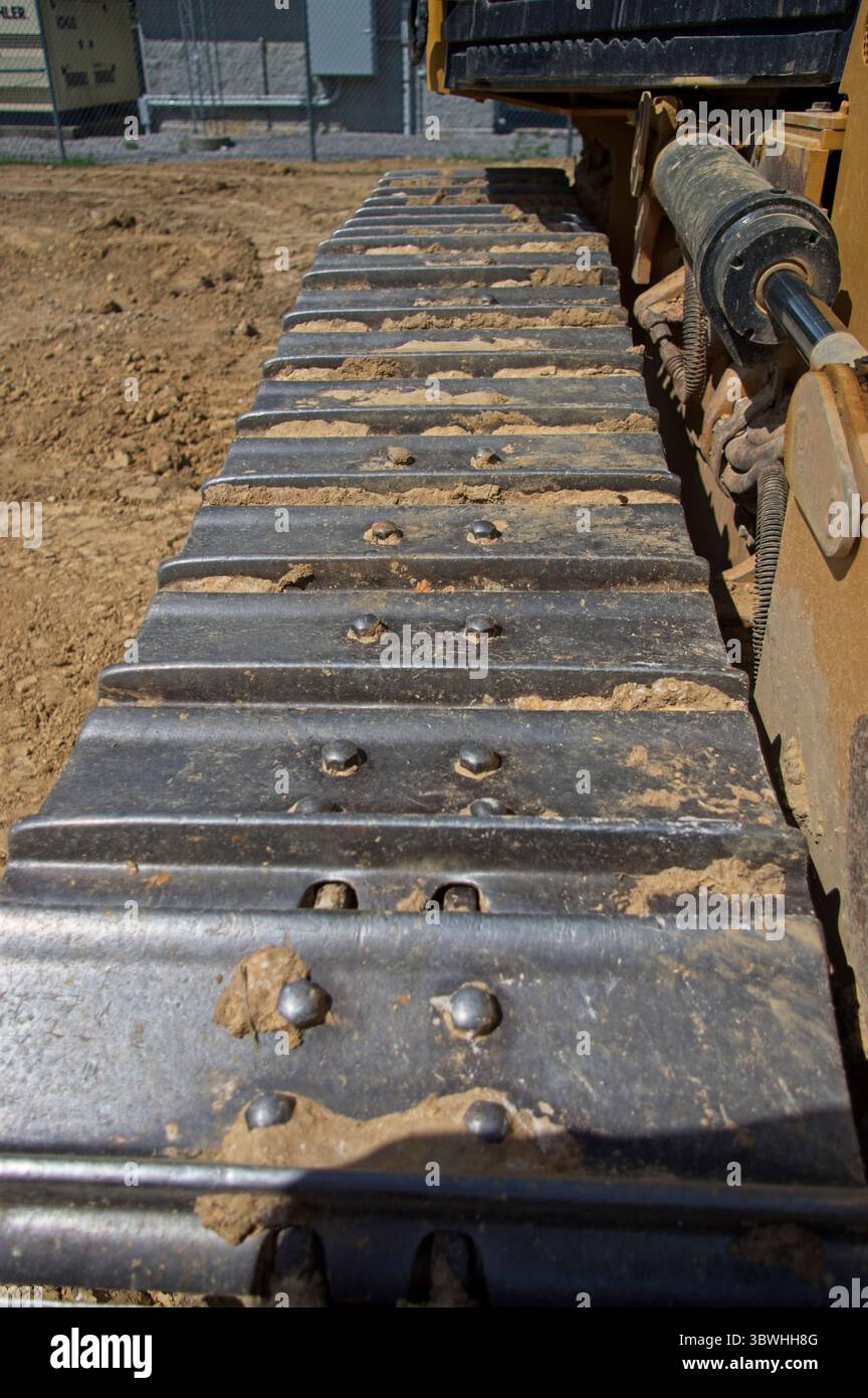 Track tread on heavy equipment Stock Photo - Alamy