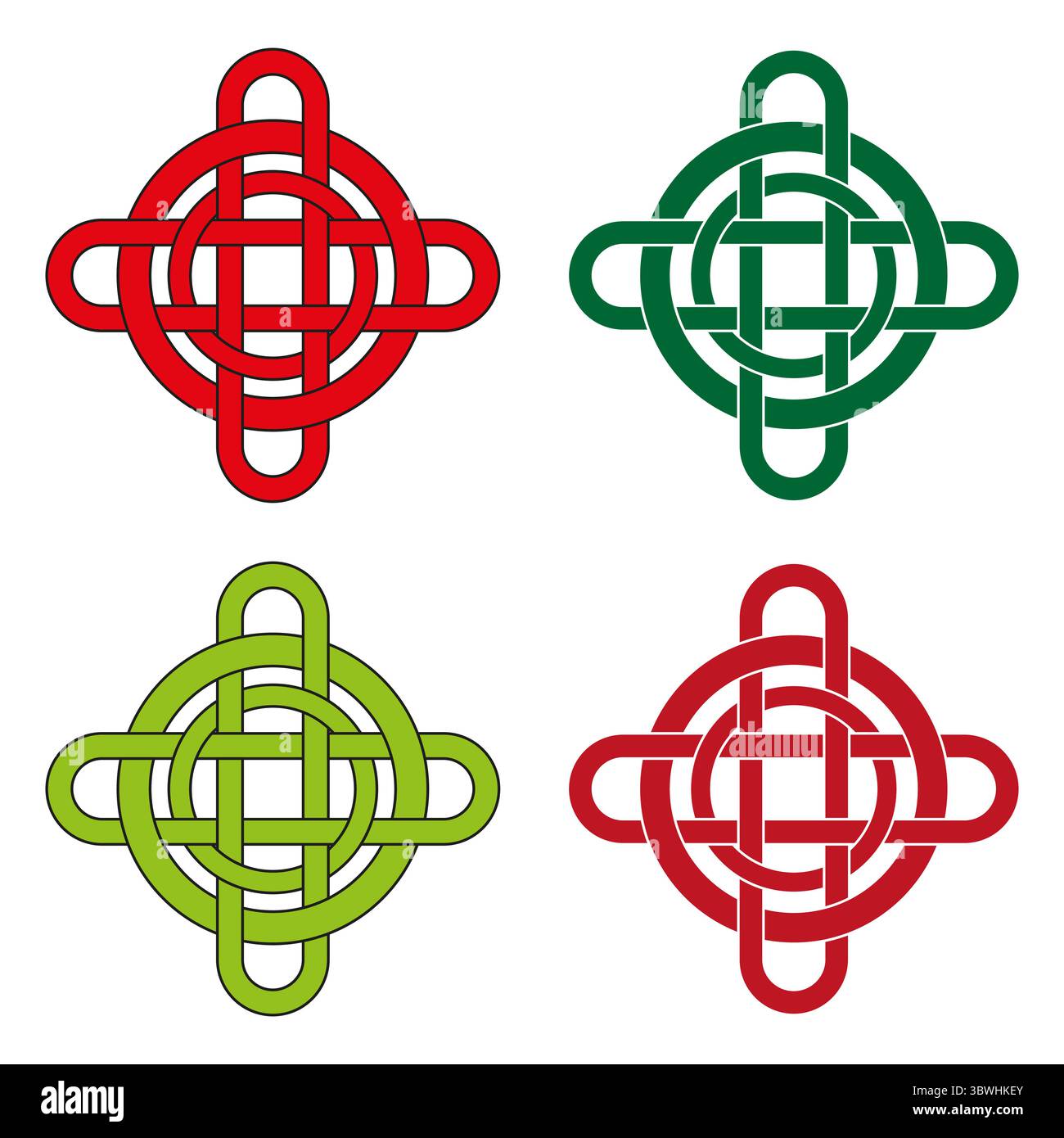 Celtic knot elements. Intertwined pattern designs. Shamrock Vector ...