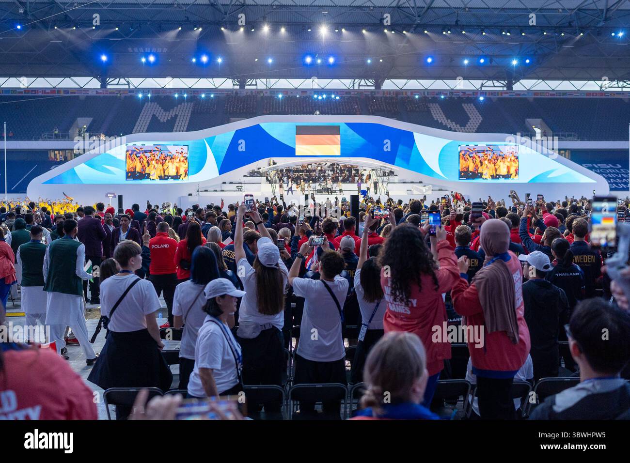 Duisburg, Deutschland. 16th July, 2025. Duisburg begruesst Team Deutschland in der Arena, GER ...