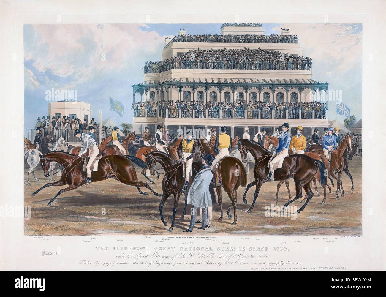 One of a set of four plates, The Liverpool Grand National Steeple Chase ...