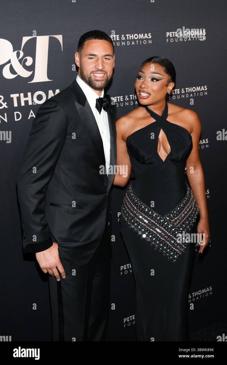 Klay Thompson and Megan Thee Stallion attend the Inaugural Pete ...