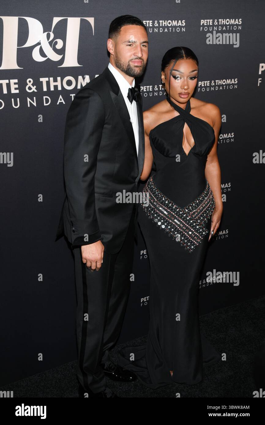 Klay Thompson and Megan Thee Stallion attend the Inaugural Pete ...