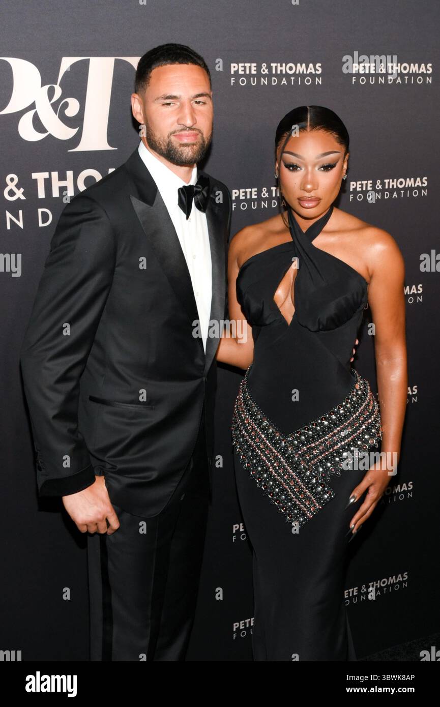 Klay Thompson and Megan Thee Stallion attend the Inaugural Pete ...