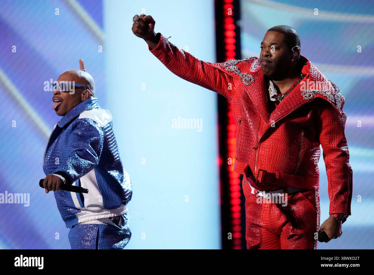Busta Rhymes, right, and Spliff Star perform at the ESPY Awards at the ...
