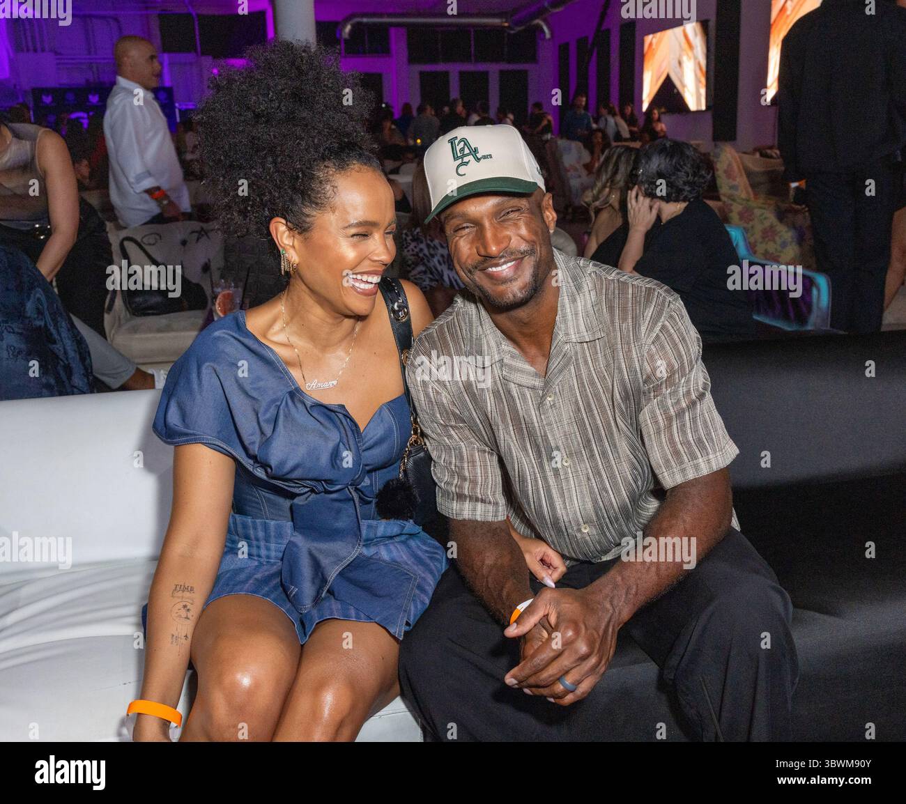 MIAMI, FL - JULY 16: Angie Bryan and James Lorenzo attend the “Pantera” GOYO album release party ...