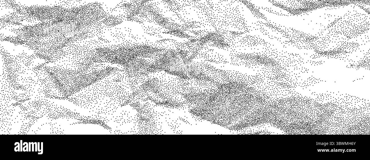 Black stippled crumpled paper texture concept. Rough dotted wrinkled ...