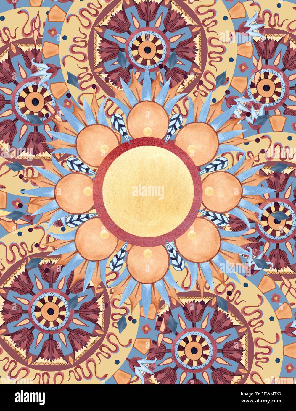 Egyptian postcard with arabesque template, ancient ethnic ornament ...