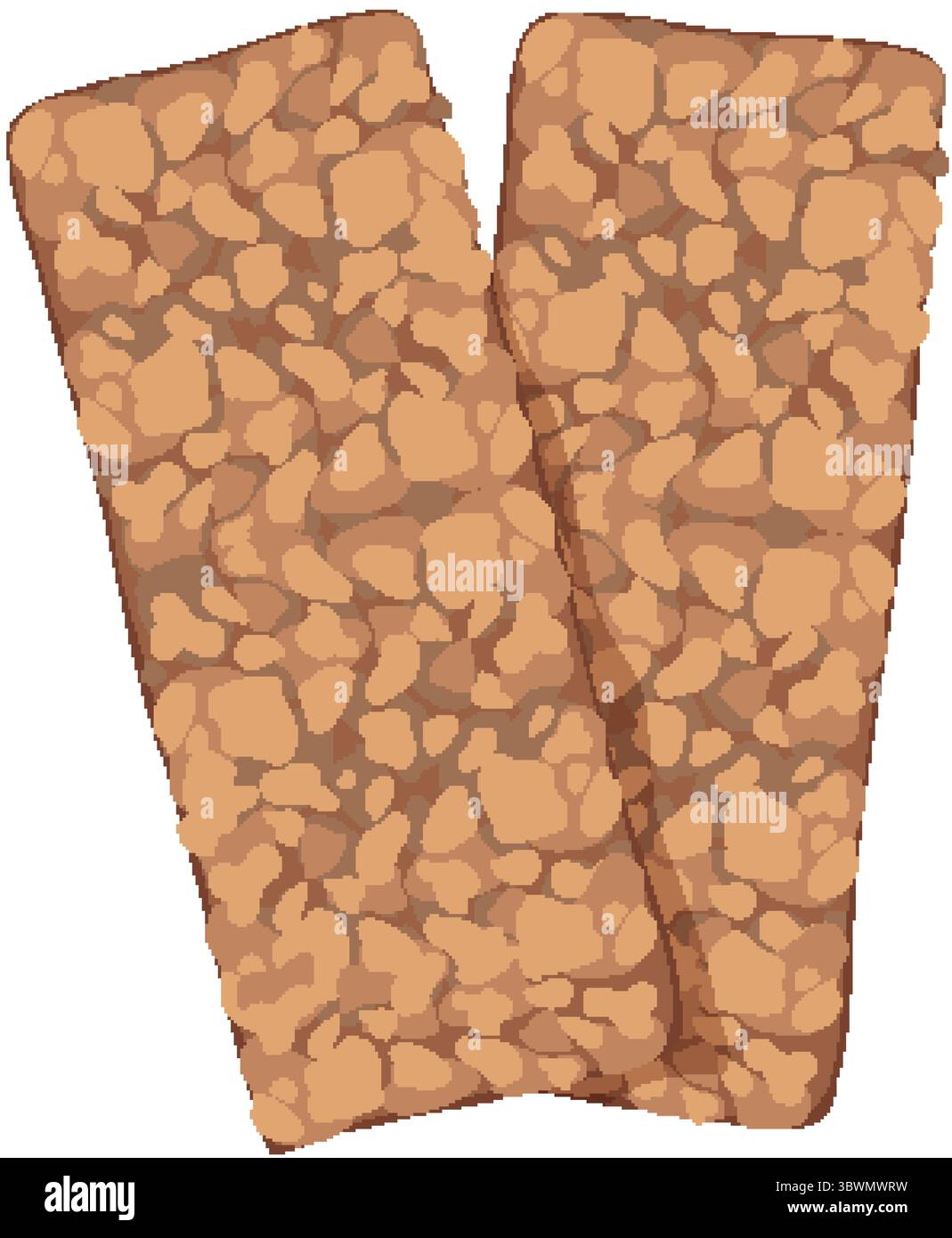 Two rectangular granola bars illustrated in flat vector style ...
