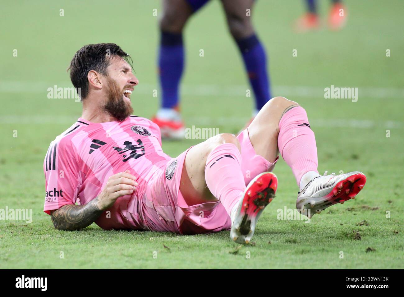 July 16, 2025: Inter Miami CFâ€™s Lionel Messi lays on the ground in ...