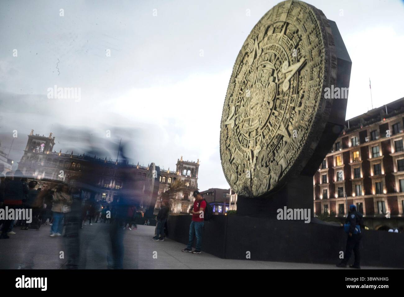 Mexico City, Mexico. 16th July, 2025. Persons visit the pre-hispanic ...