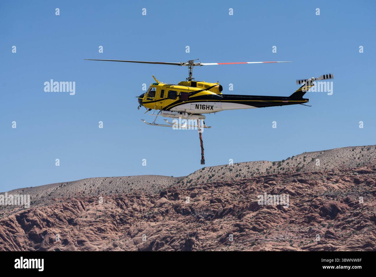 June 12, 2021, Moab, Utah, United States: A Bell 205-A1 helicopter ...