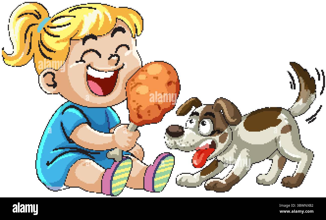 Child eating chicken in Cut Out Stock Images & Pictures - Alamy