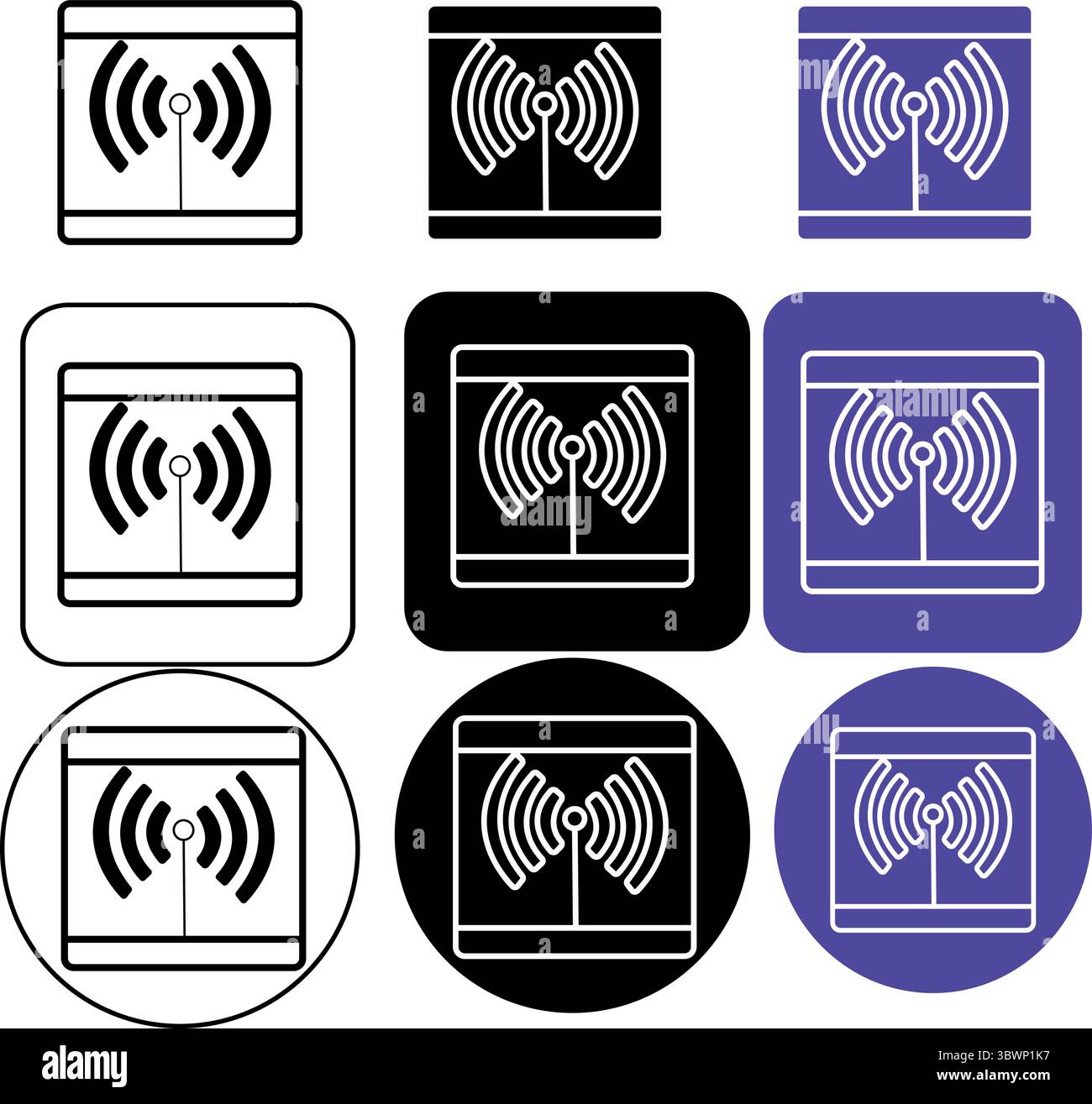 Radio signal icons in Cut Out Stock Images & Pictures - Alamy