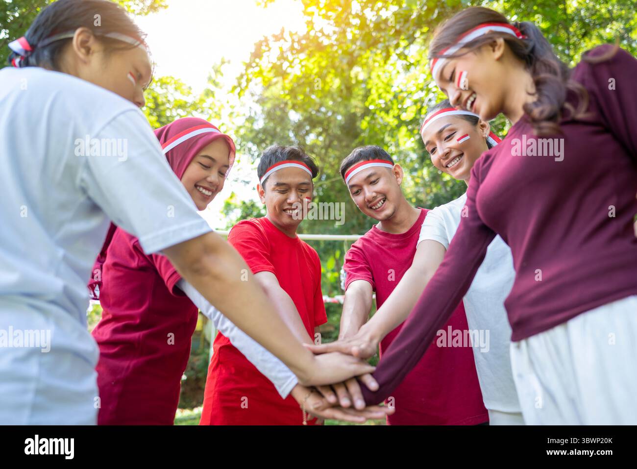 Portrait of an Indonesian southeast asian people celebrate Indonesia ...