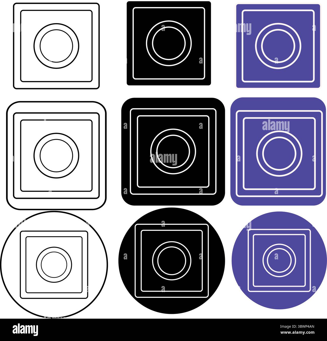 Minimal blue circle icons Cut Out Stock Images & Pictures - Alamy
