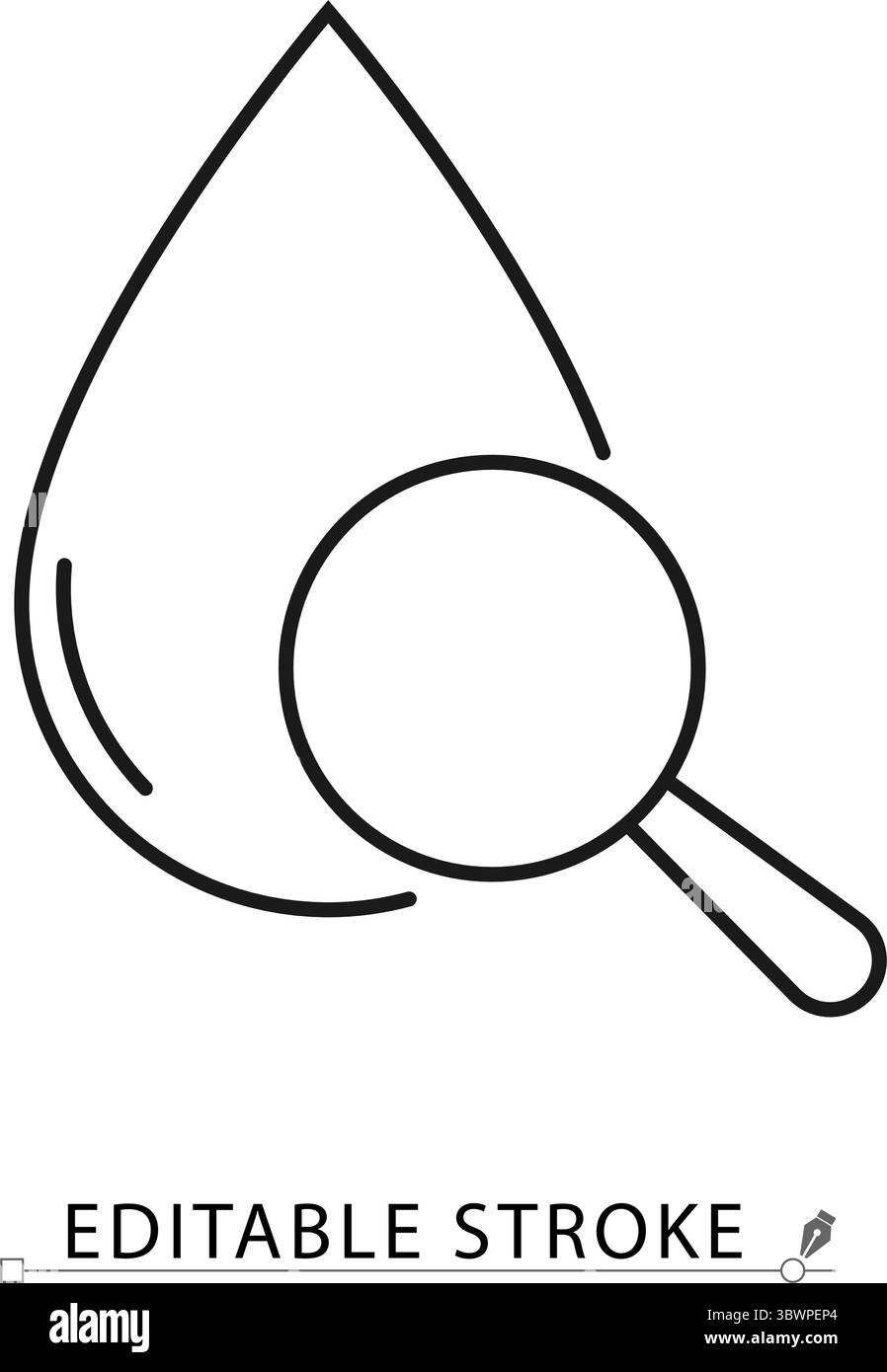 A blood analysis icon in minimalist style with editable stroke ...
