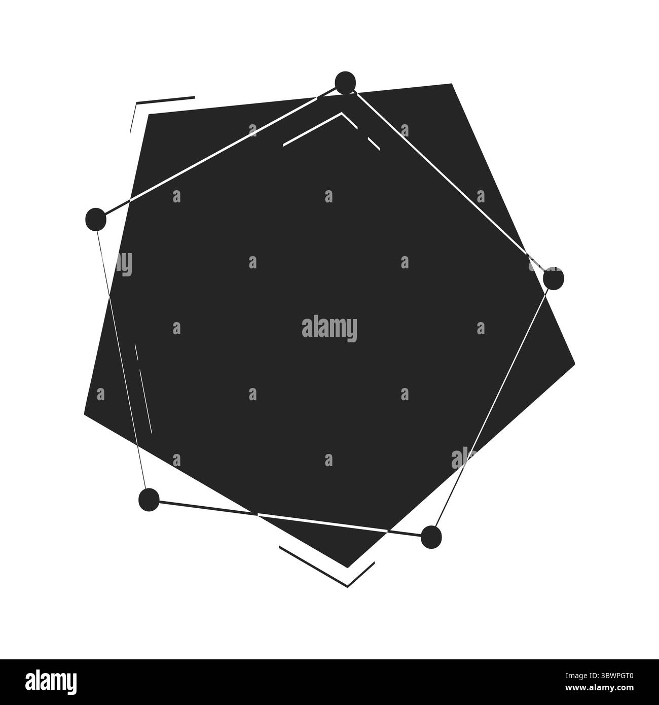 Polygon chart with connected data points doodle black filled object Stock Vector Image & Art - Alamy