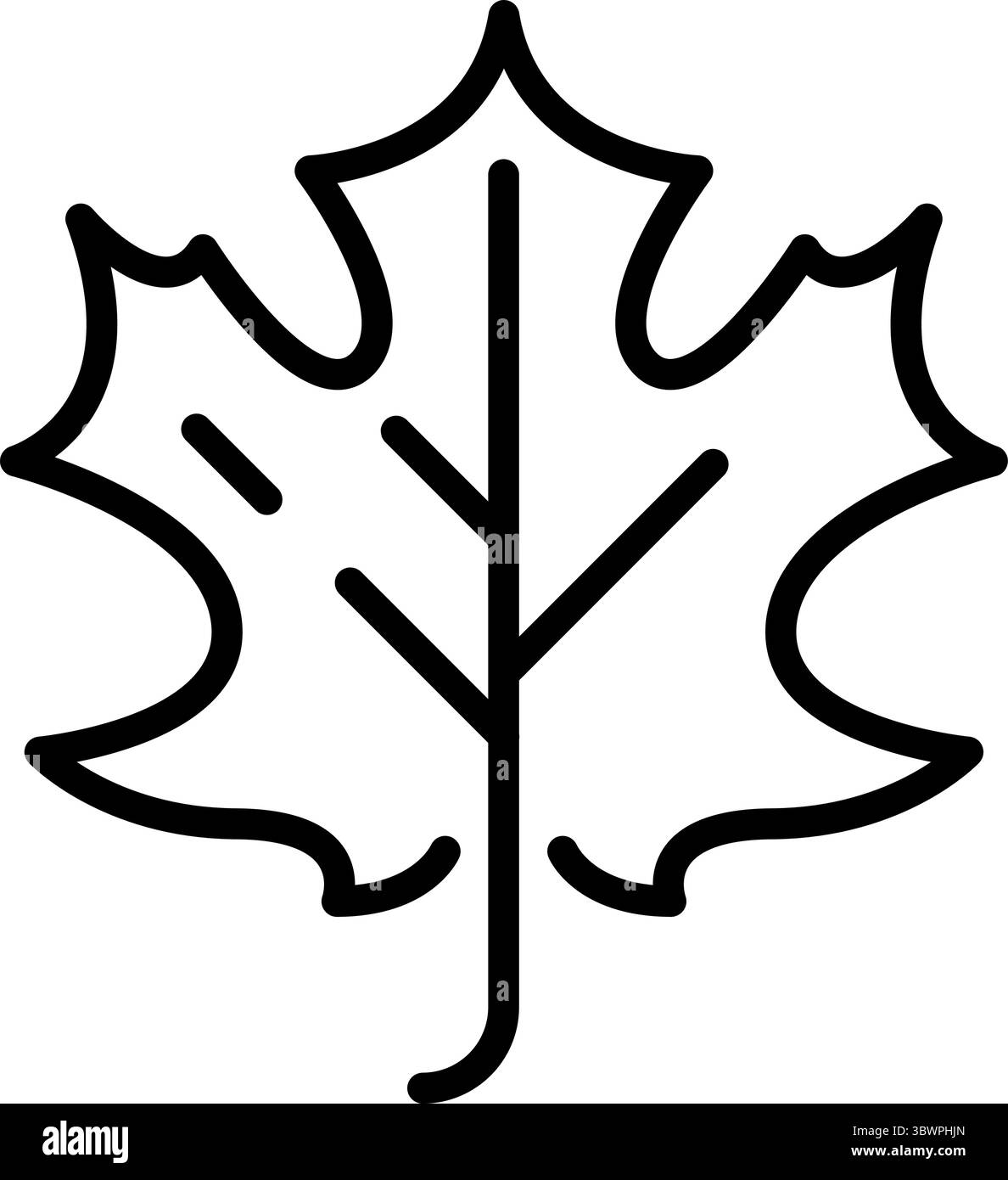 Autumn maple leaf outlined icon. Clean vector style with editable ...