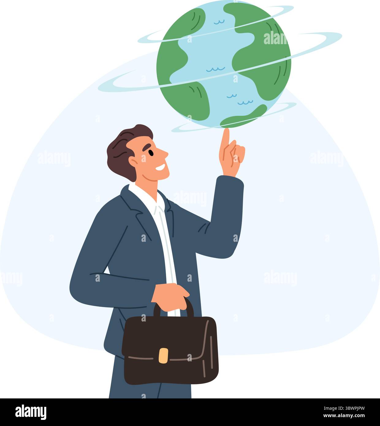 Spinning world on finger Stock Vector Images - Alamy
