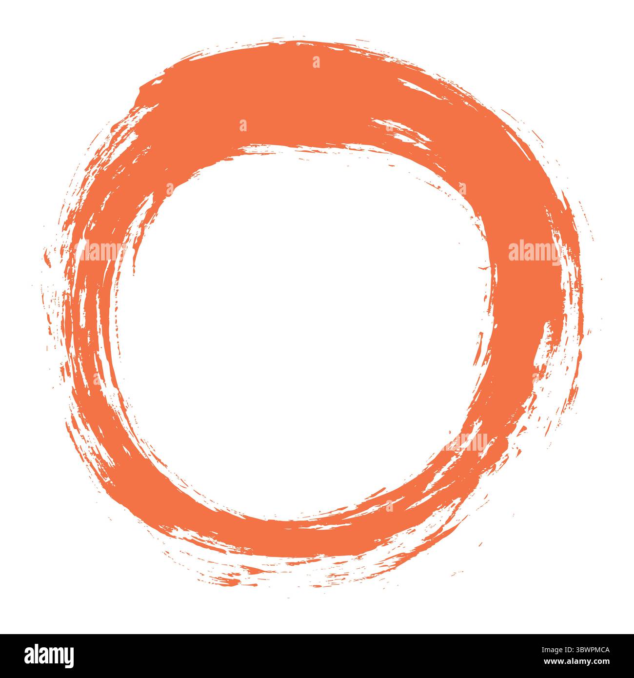 Orange Frame with Grunge Texture in Hand Drawn Style. Brush stroke with ...