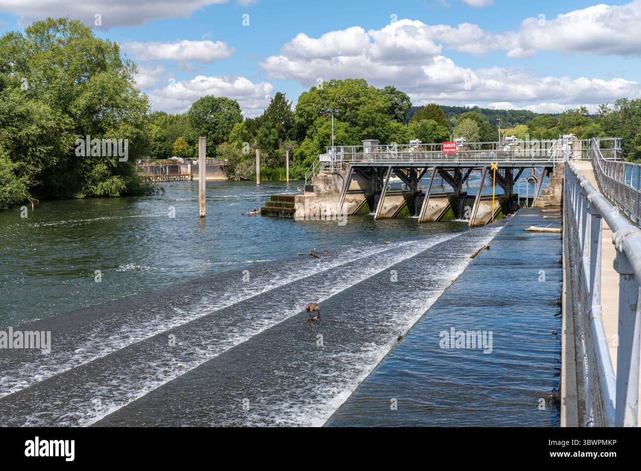 Summer view of Hambleden Weir on the River Thames, Berkshire ...