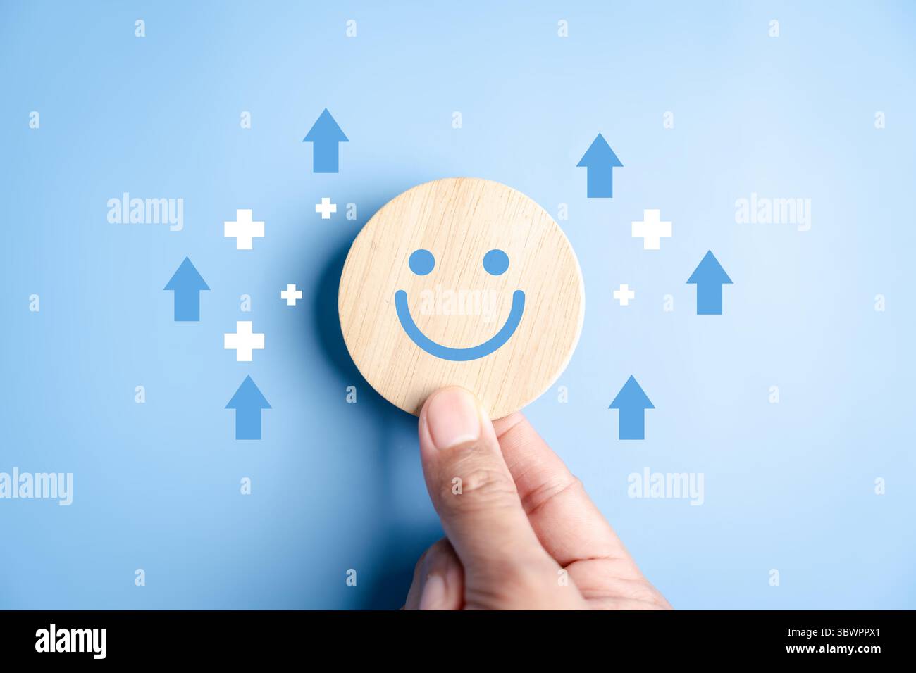 Happy smile face and mental health recovery emotional healing ...